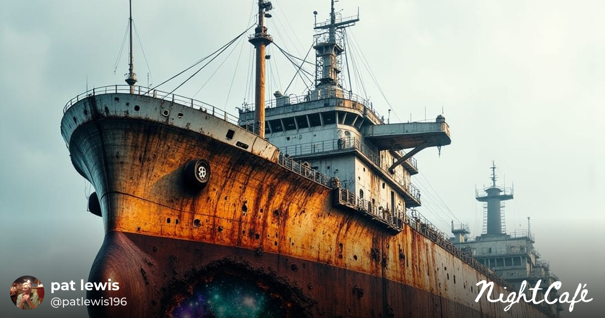 Surreal Oil Tanker Unfolds in a Dreamlike, Iridesc... - AI Art