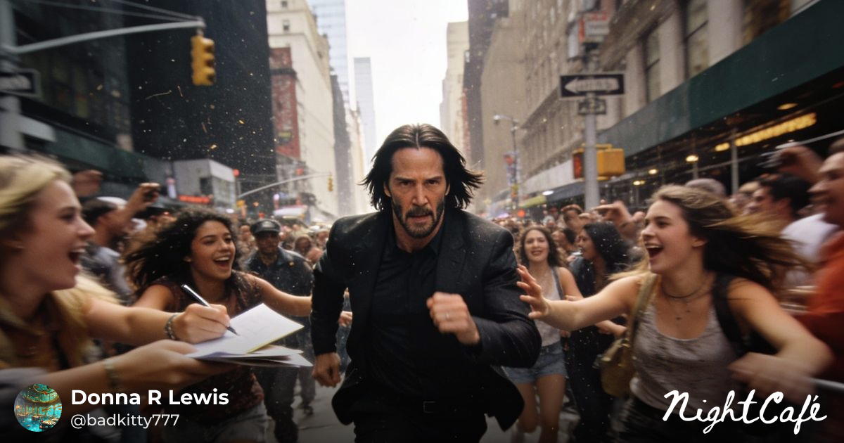 Keanu Reeves Sprints Down 5th Ave NYC Action Film ... - AI Art