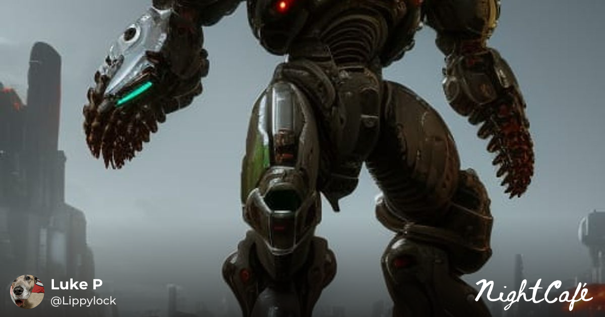 Doom slayer - Futuristic Doom Slayer in Polished Metal Armor