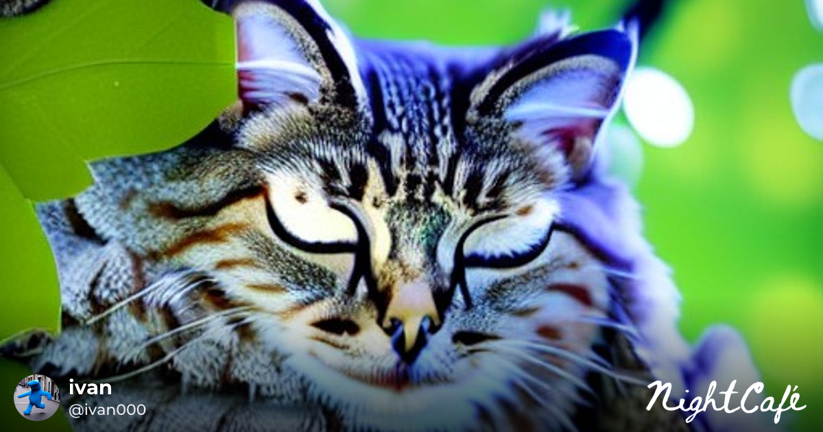 gato buho - Cat Owl Sleeping in Forest