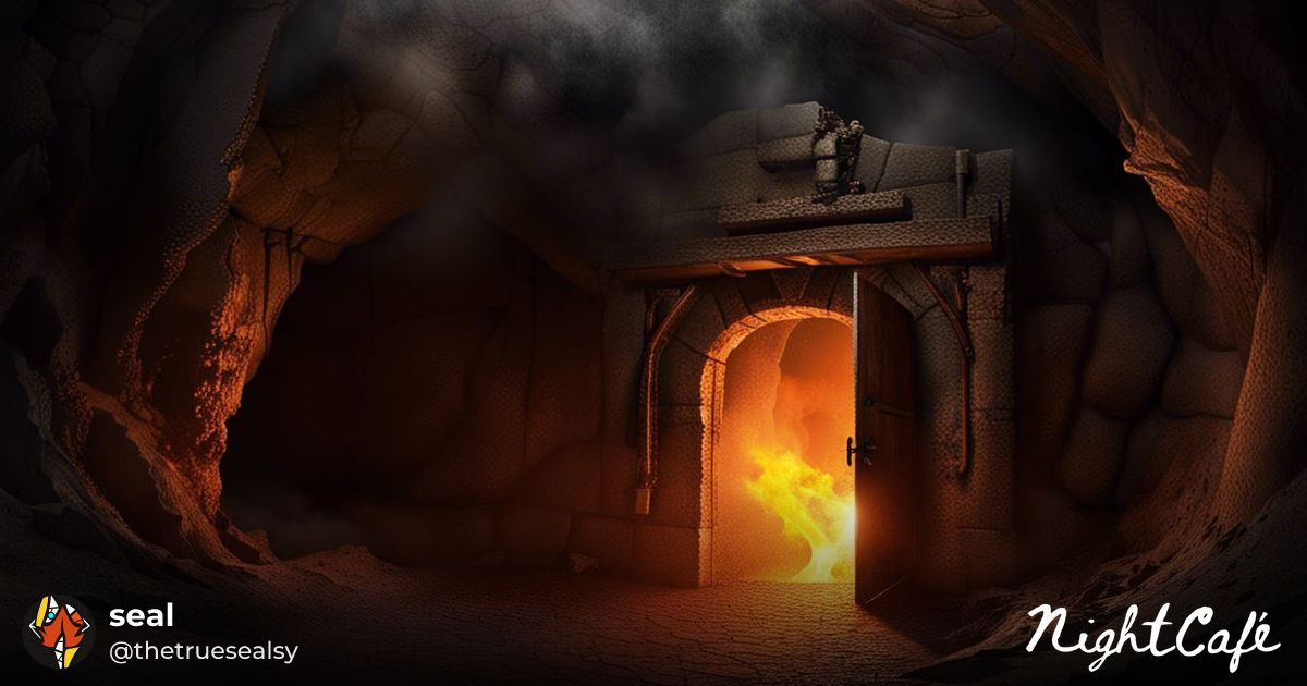 Fiery Cave Entrance to Hell: Hyperdetailed Concept... - AI Art