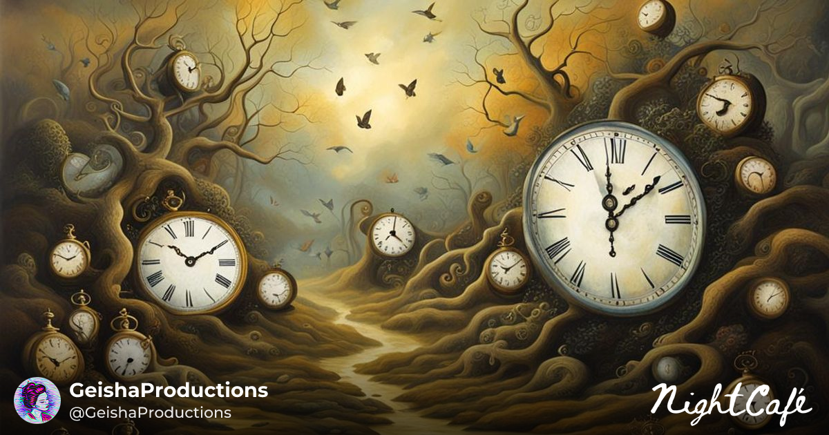 In The Land Of Clockwork - Surrealist Painting: The Illusion...