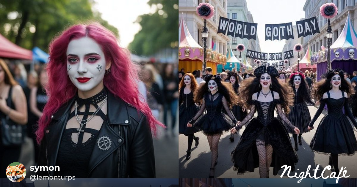 Goth Girl Parade and Carnival for World Goth Day - AI Art