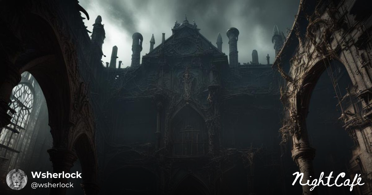 Tom Riddle's Shadow in Ruined Orphanage - AI Art