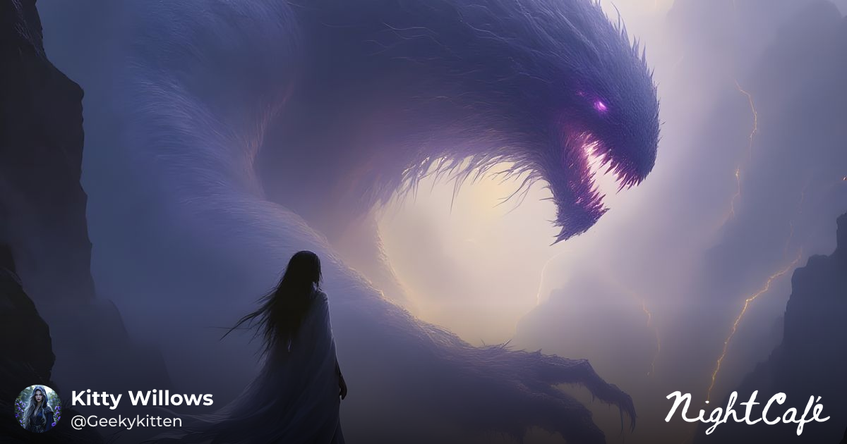 Ethereal Beauty Conquered by a Dark Fantasy Beast ... - AI Art