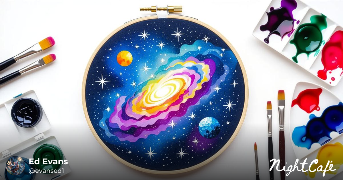 Luminous Embroidered Fantasy Universe in Alcohol I... - AI Art