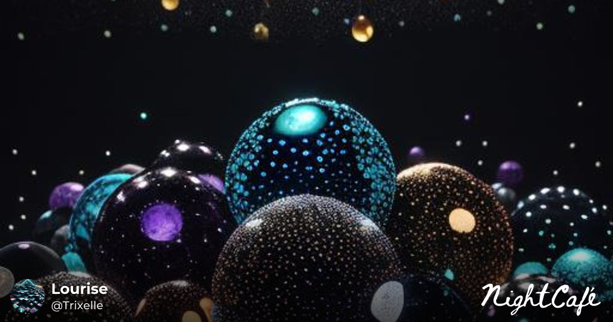 Glowing Spheres and Crystals in Cinematic Style - AI Art