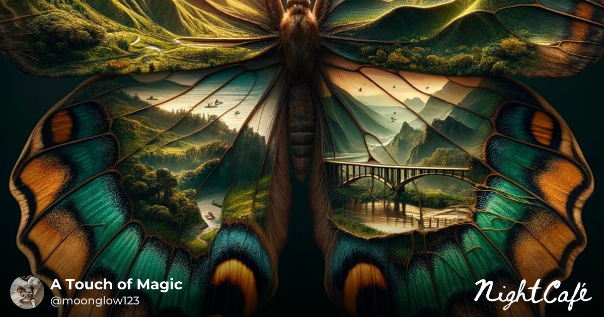 A butterfly wing, positioned vertically in the ima... - AI Art