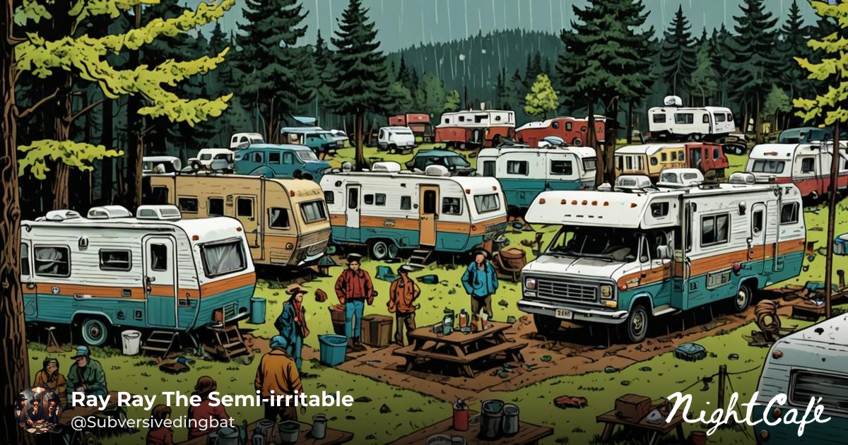 Suppertime - Run-Down RV Park in Underground Comix Style