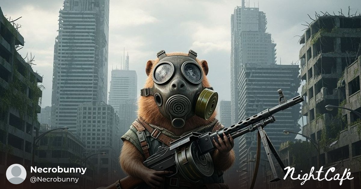 Muskrat Apocalypse: Gritty Post-Apocalyptic Wastel... - AI Art