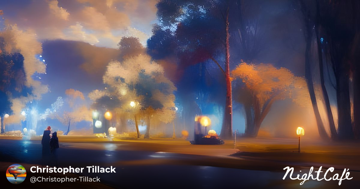 Crispy Fall Night - Changing Seasons: Majestic Digital Illu...