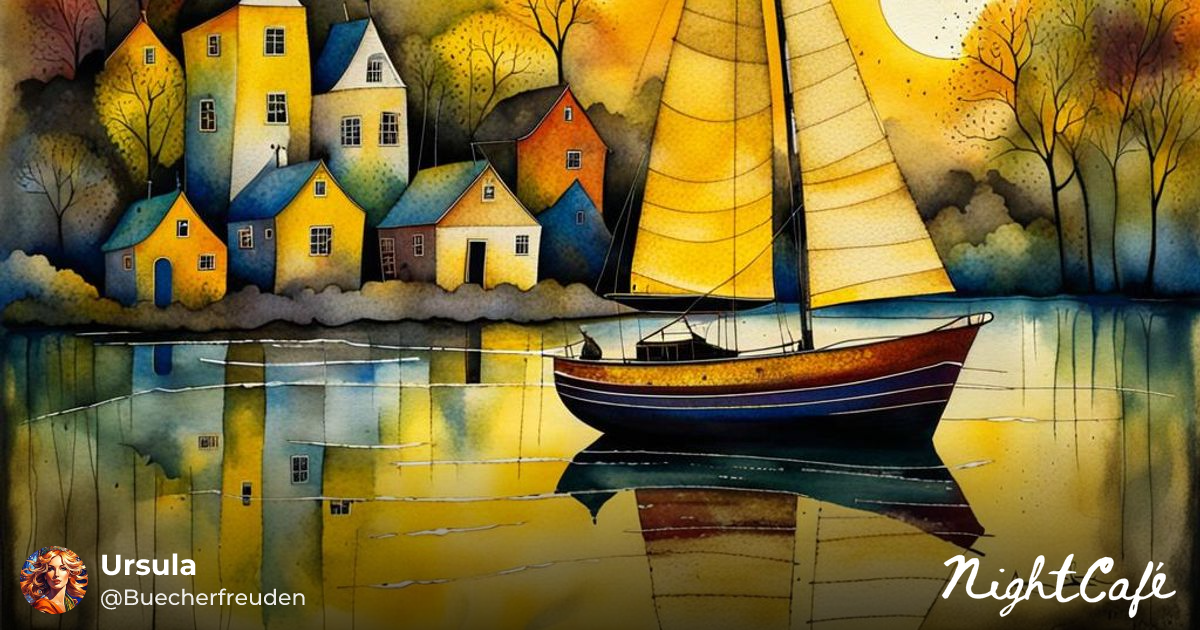 Peaceful sailing in the evening - Sailing Boat on Lake in V...