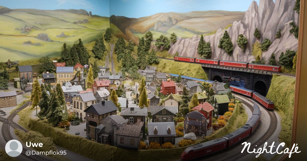 Model - Realistic Model Train Layout with Intricate Miniatur...