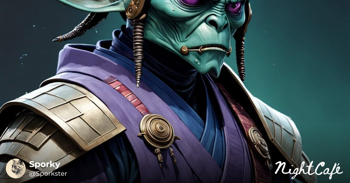 Portrait of an Alien - Samurai Alien in Fantasy Armor