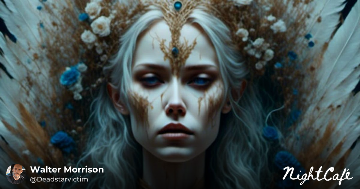 head and shoulders Portrait of a beautiful Fallen Angel of Dea...