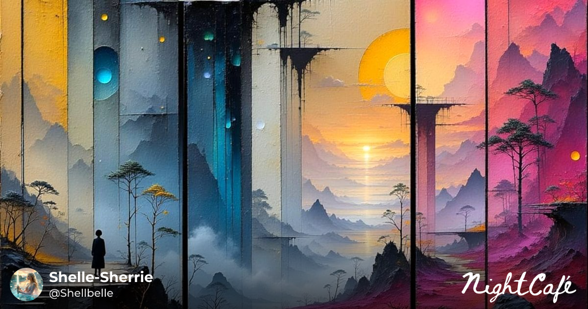 Surreal Triptych of Dreamlike Worlds - AI Art