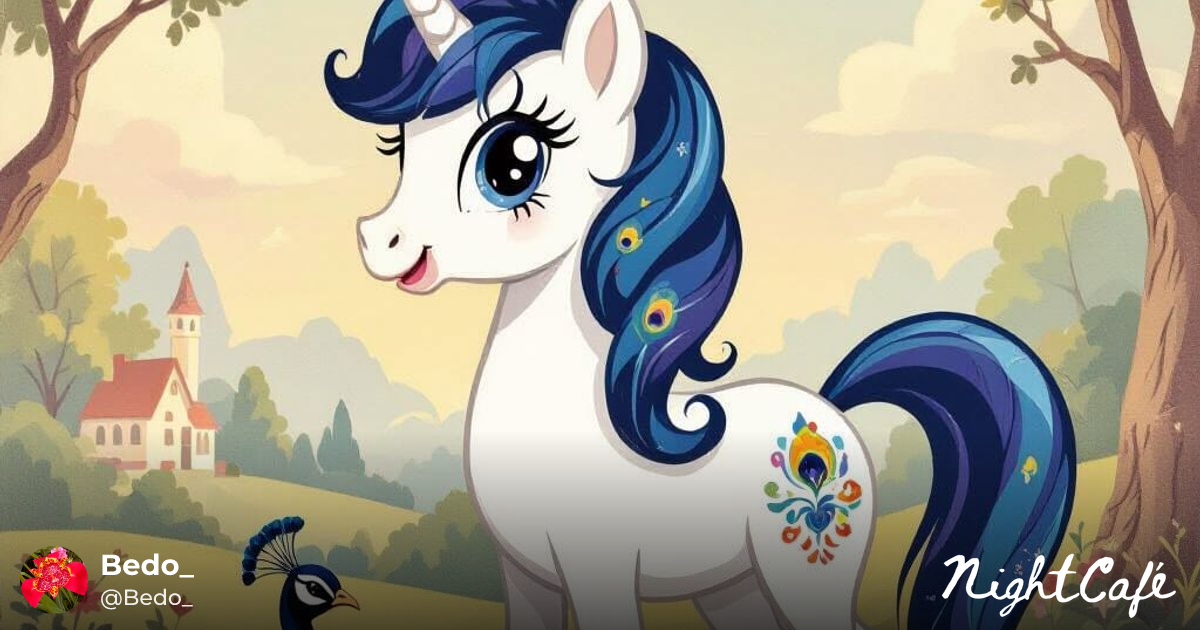 Peacock - My Little Pony with Delft Peacock Pattern in Fairy...