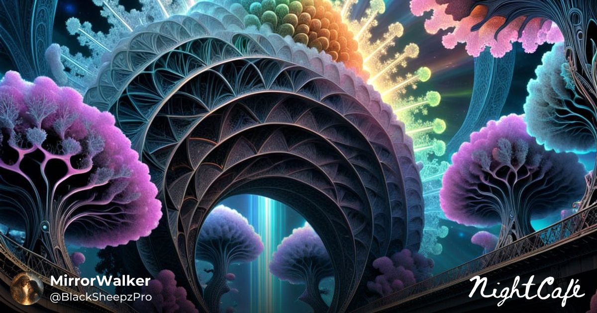 Psychedelic crossroads - Surreal Bridge Between Realities in...