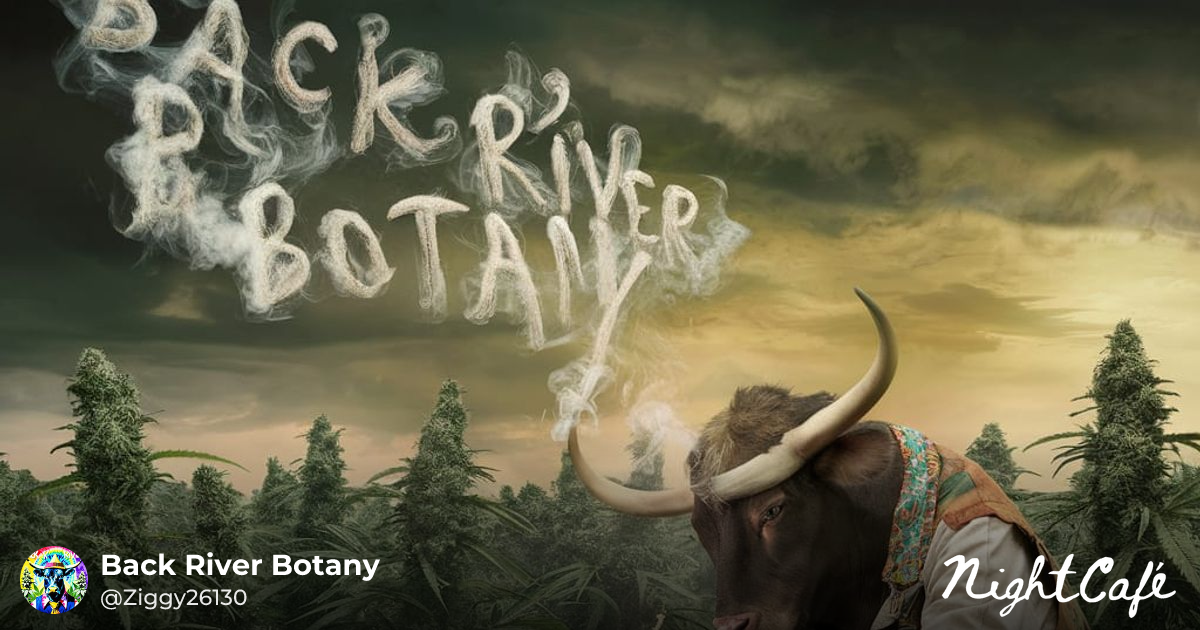 Back River Botany: Hippie Bull's Cannabis Marsh - AI Art