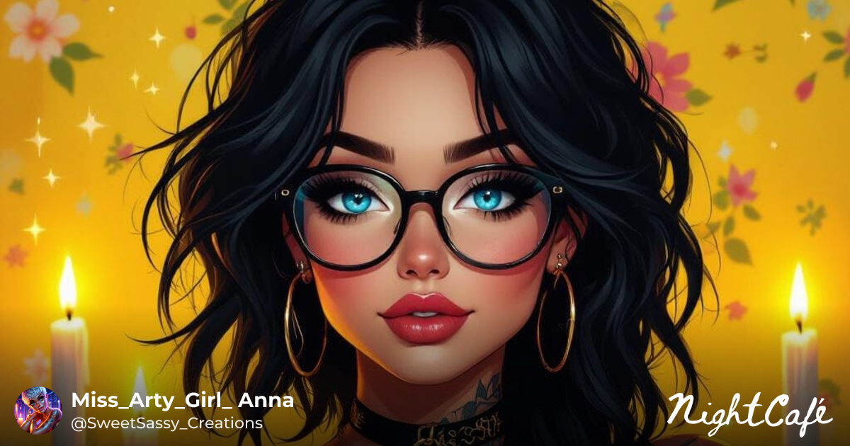 Sassy Lady in Digital Oil Painting with Neon - AI Art