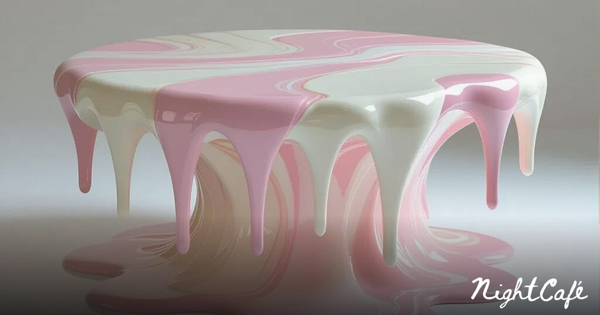 Melting Ice Cream Coffee Table in Ultra-Modern Sty... - AI Art