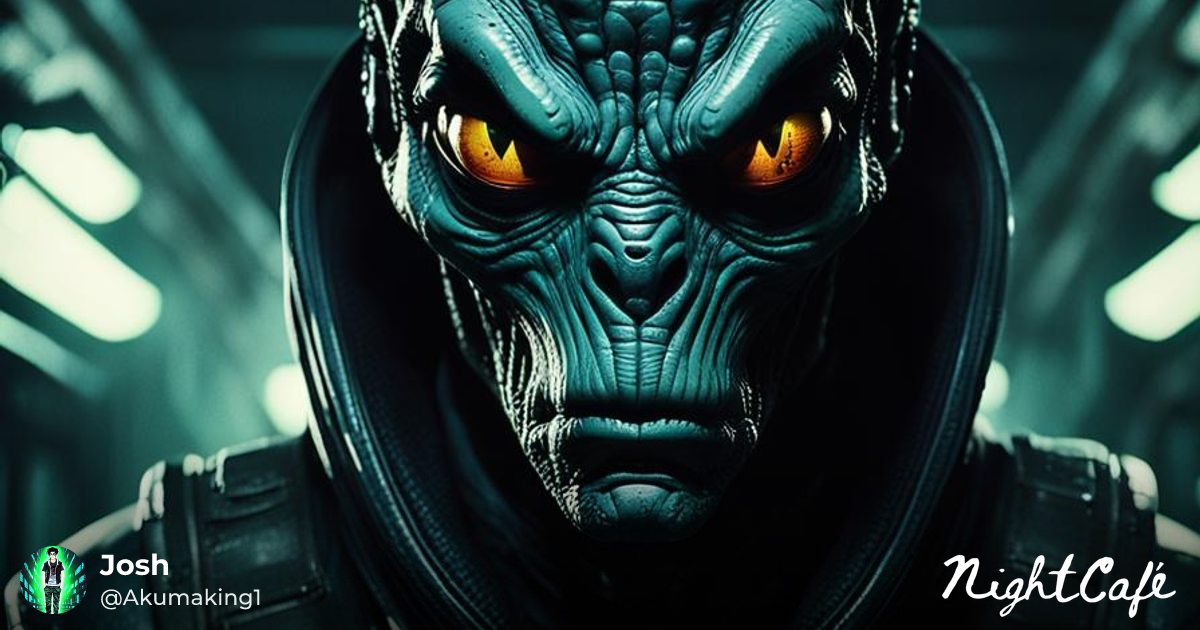 Alien Thug Wanted Poster in Film Noir Style - AI Art