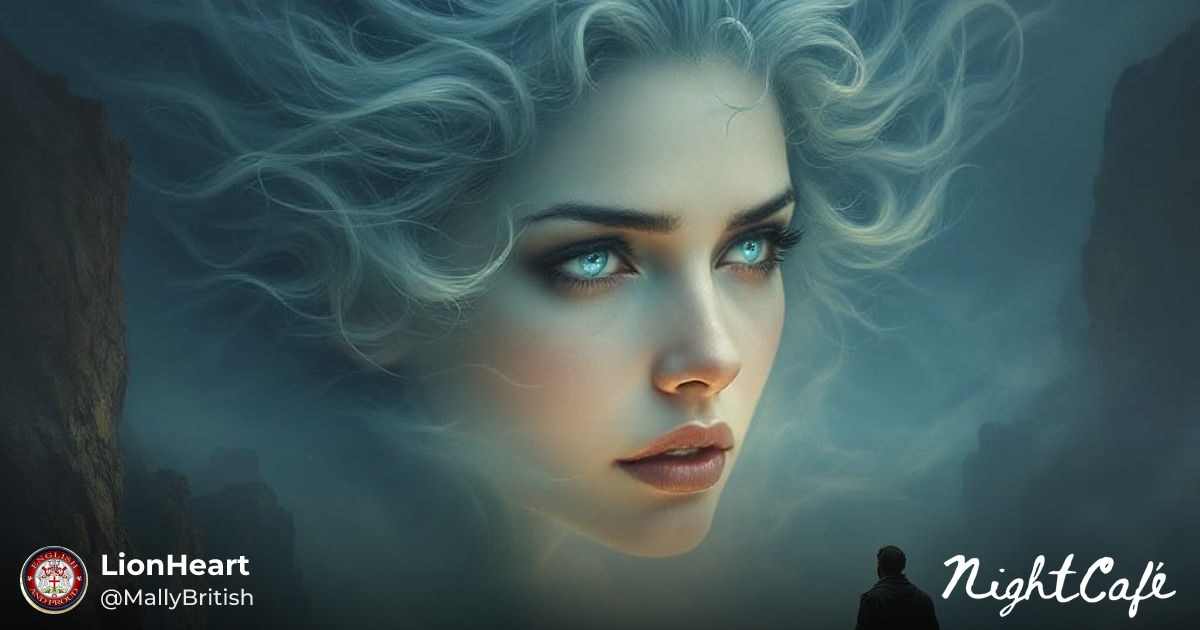 Brooding Man and Ethereal Woman in Dramatic Seasca... - AI Art