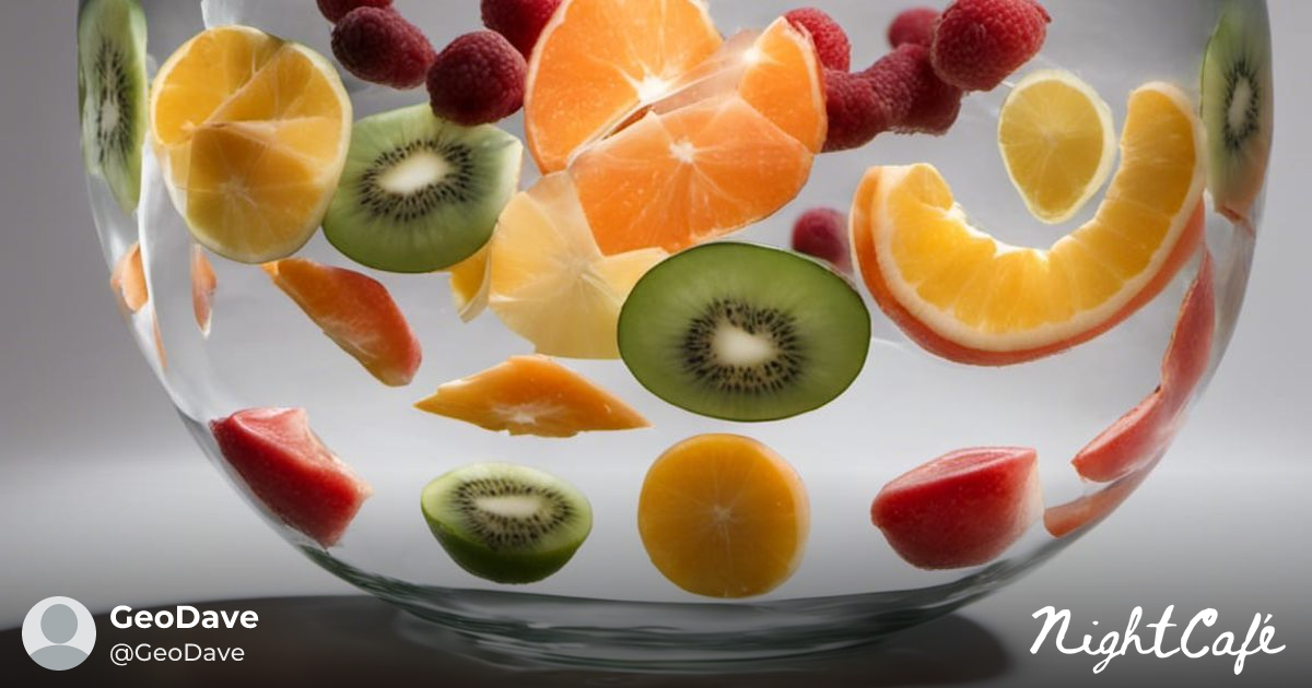 Bowl of Sliced Fruit - Translucent Fruit Slices in Glass Bow...