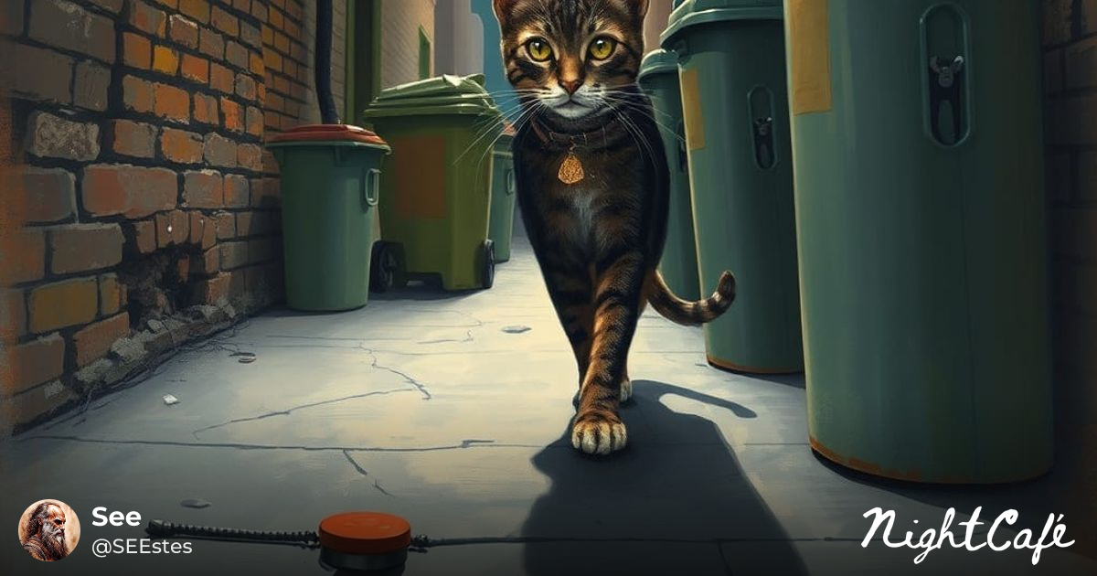 Majestic Alley Cat in a Whimsical Artistic Style - AI Art