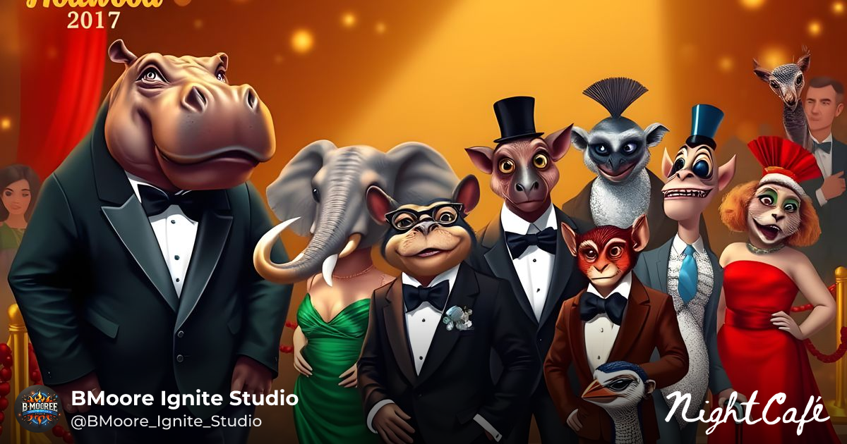 Celebrities on the Red Carpet: Animals Shine in St... - AI Art