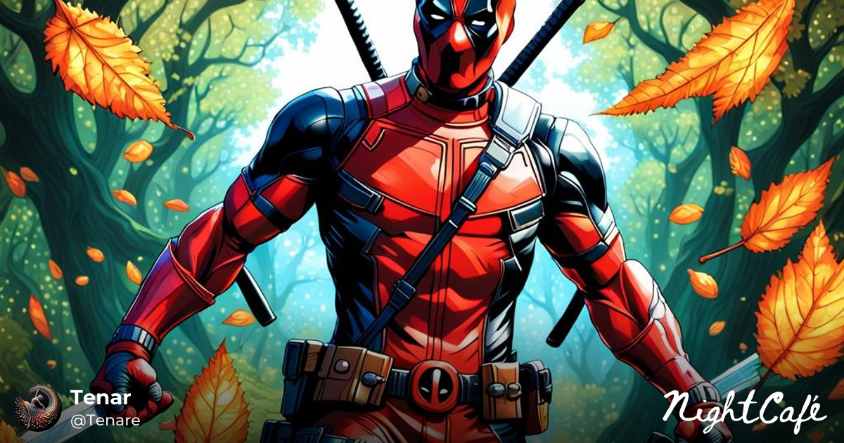 Deadpool - Leaf-Made Deadpool in Opalescent Comic Book Styl...