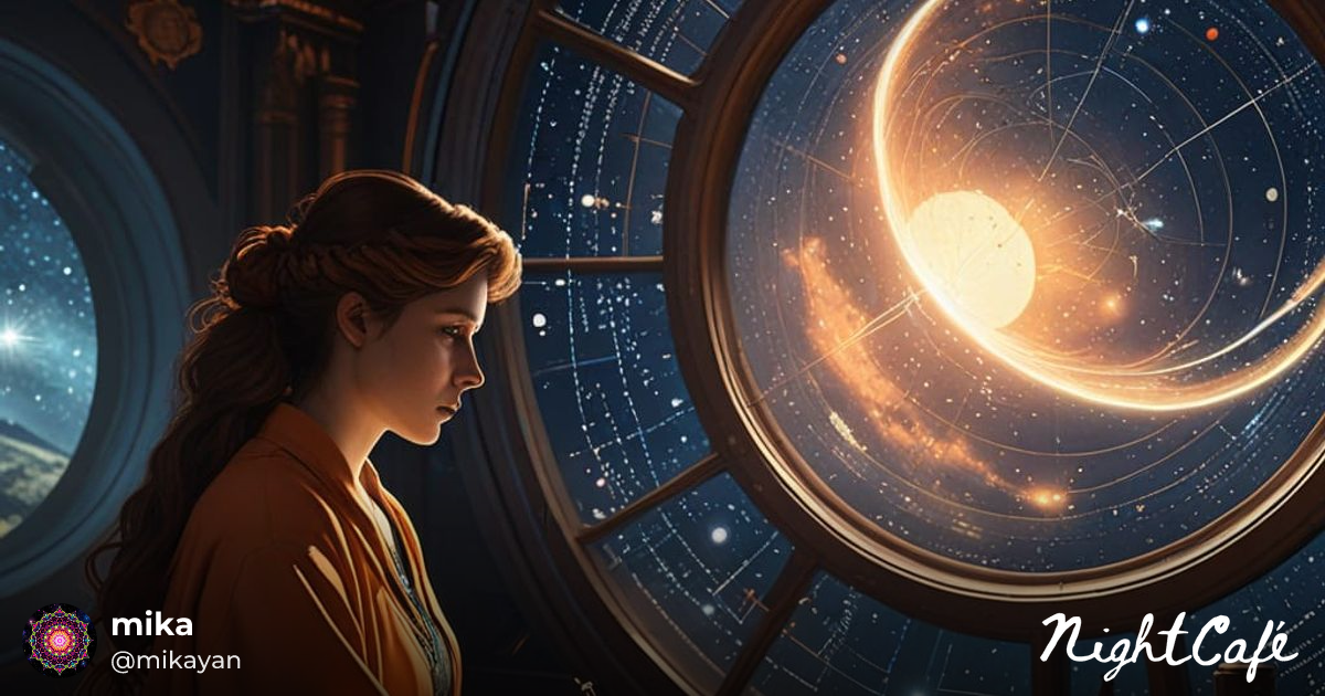 Celestial Cartographer in Art Nouveau Style - AI Art