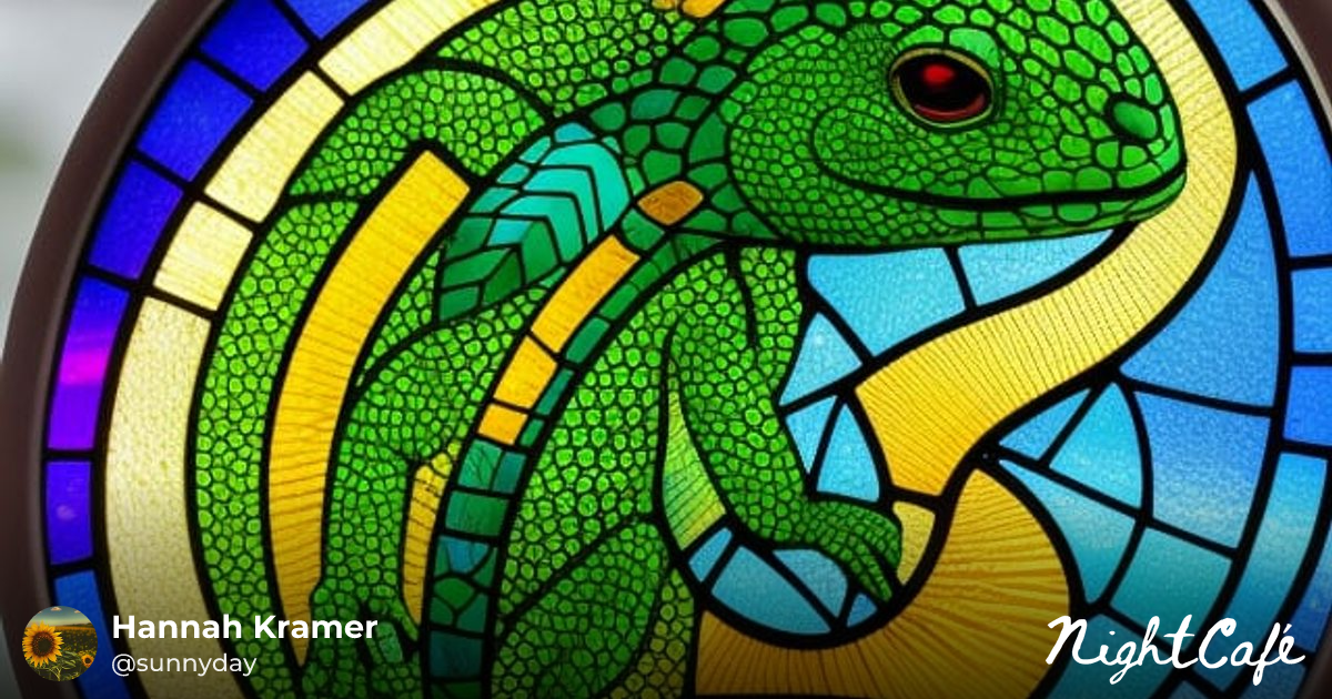 Looking Through the Lizard Glass - Lizard Stained Glass Circ...