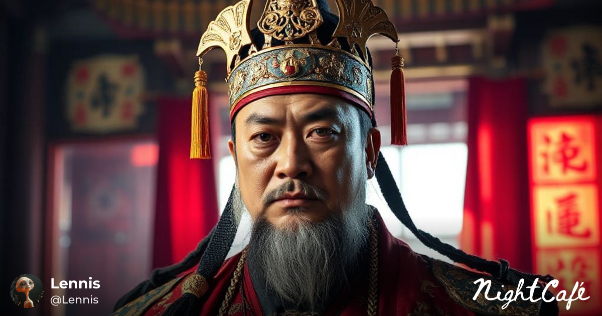 Kublai Khan in Regal Chinese Attire within Shangtu... - AI Art