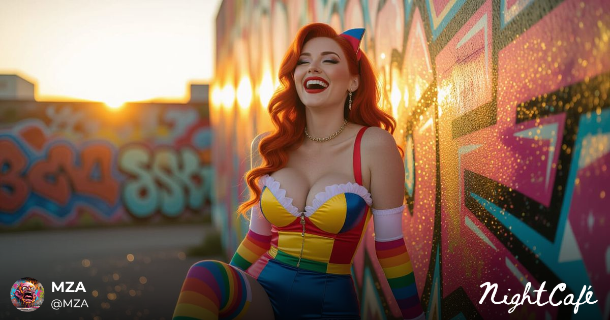 Softness - Retro Cosplay Woman in Graffiti Setting