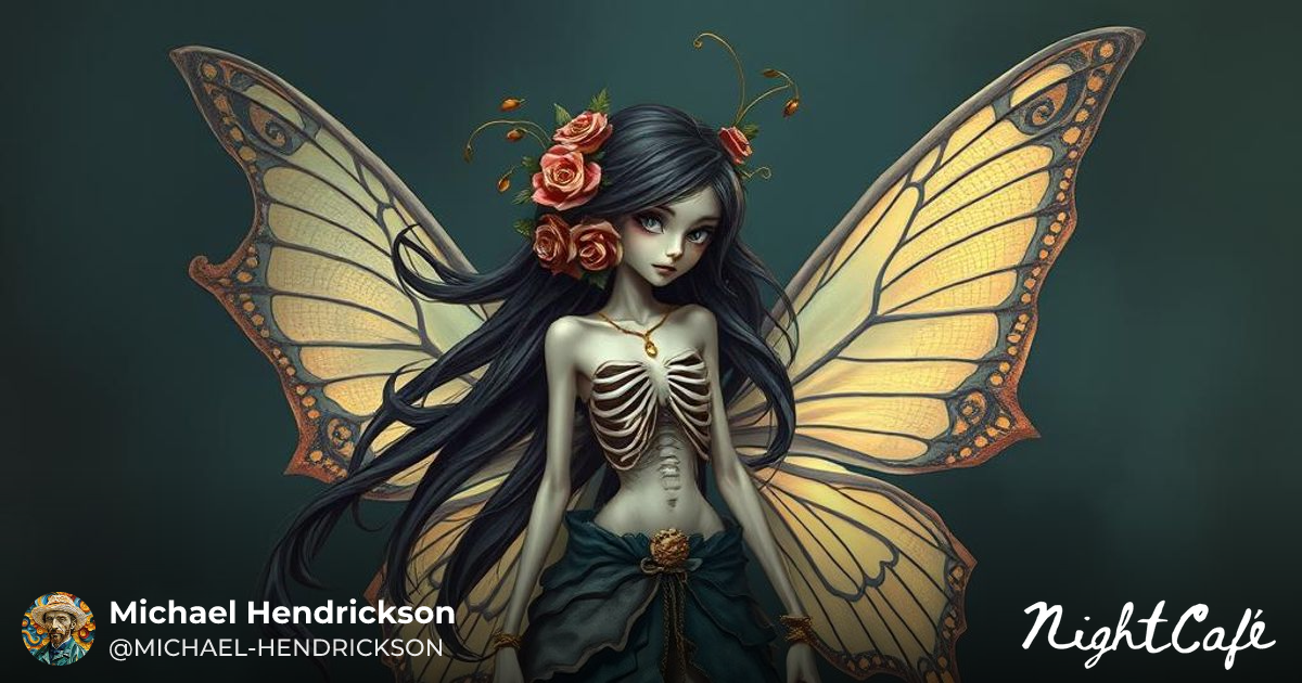 A tall, delicate fairy - Gaunt Fairy with Roses in Candy Art...