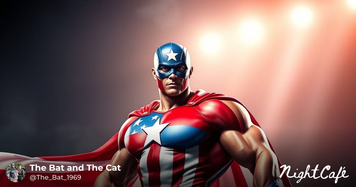 Futuristic Bodybuilder Hero in Stars and Stripes S... - AI Art