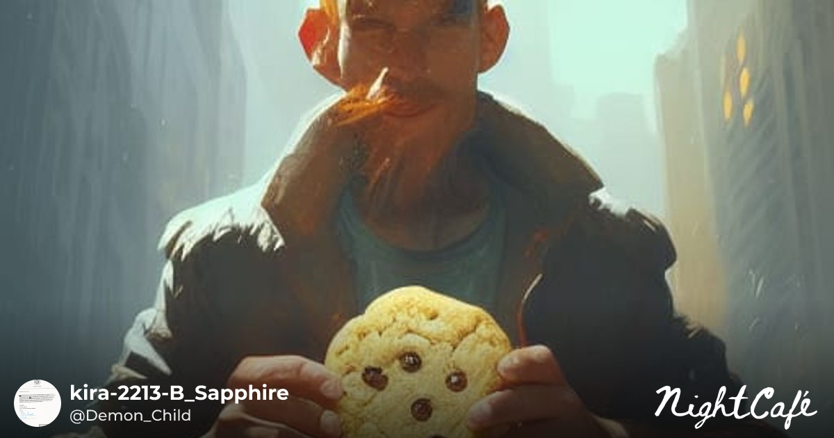 man eating cookie - Man Eating Cookie in Hyperdetailed Portr...