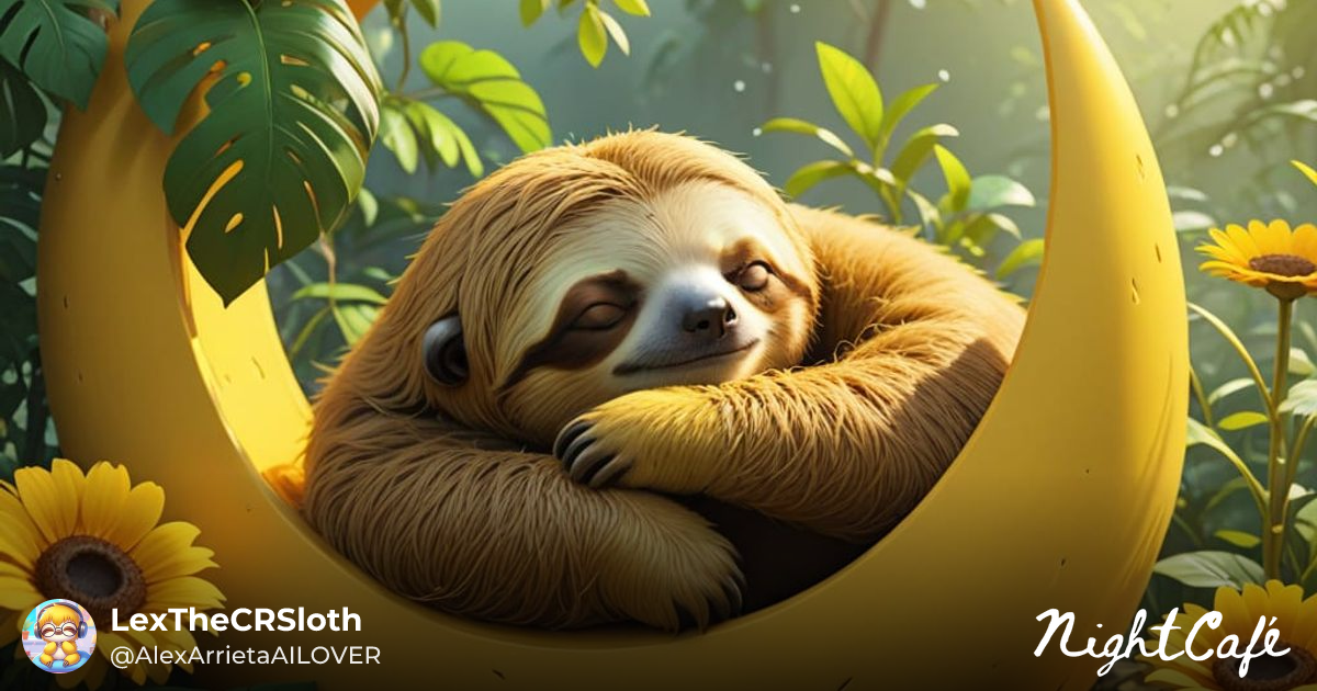 I need a slothy rest - Vibrant Yellow Sloth in Serene Slumbe...