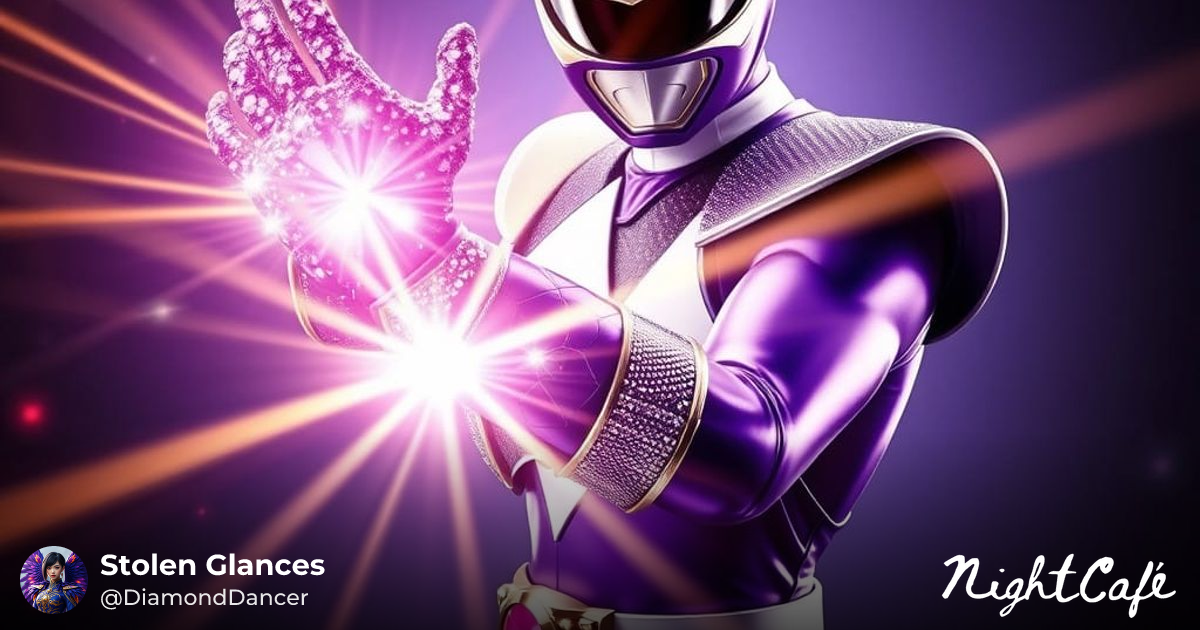 The purple panther power ranger with a sparkling, sequined gauntlet ...