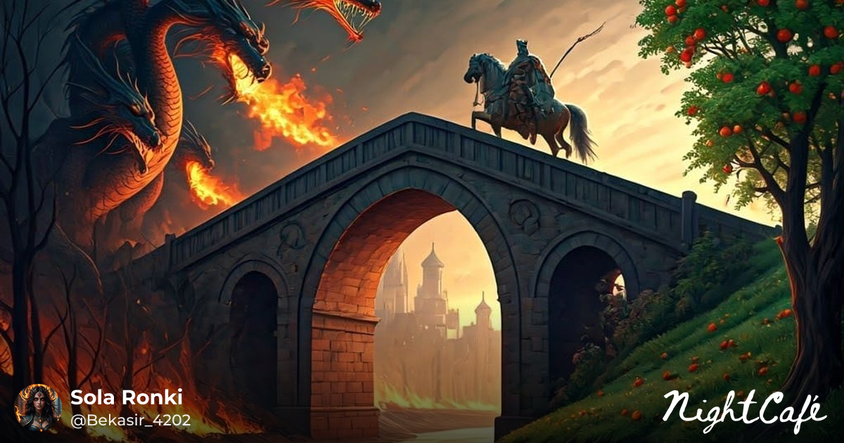 Kalinov Bridge: Slavic Mythological Battle - AI Art
