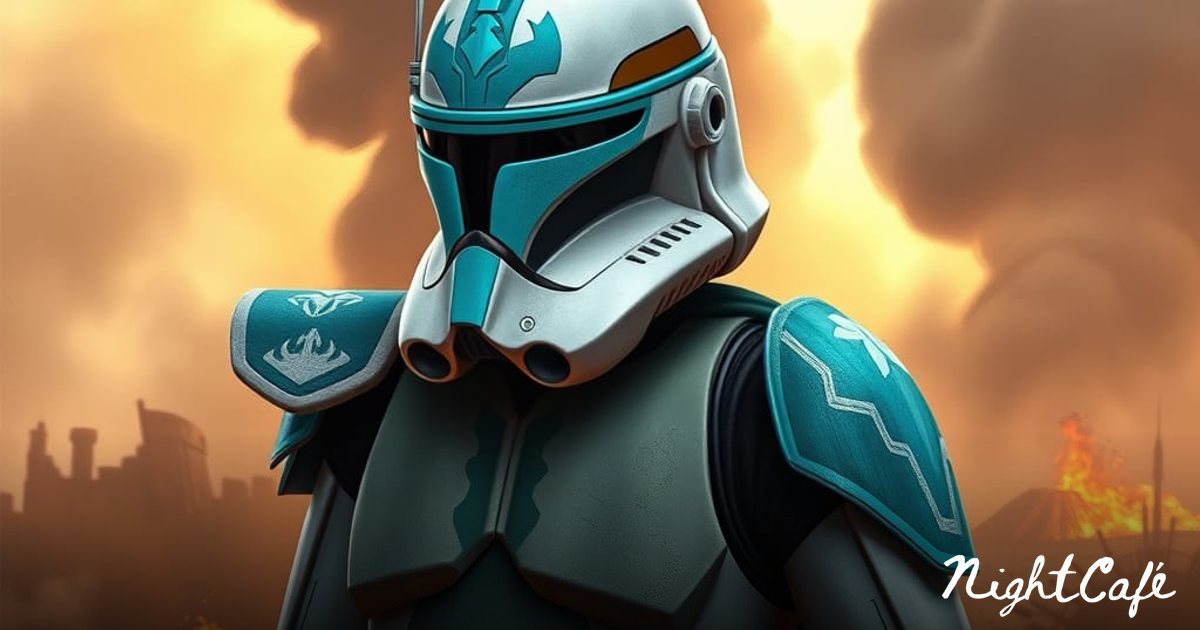 Epic Clone Trooper in Turquoise Phase II Armor, Se... - AI Art