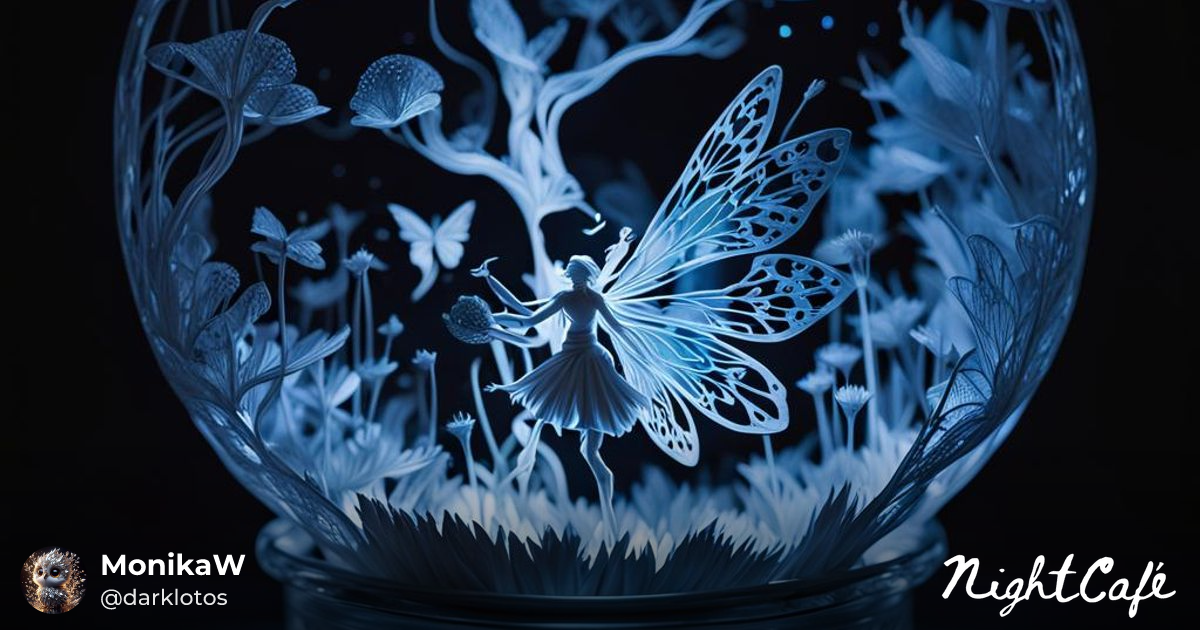 kirigami inkwell with cosmic ink, a wonderful world of fairies appears ...