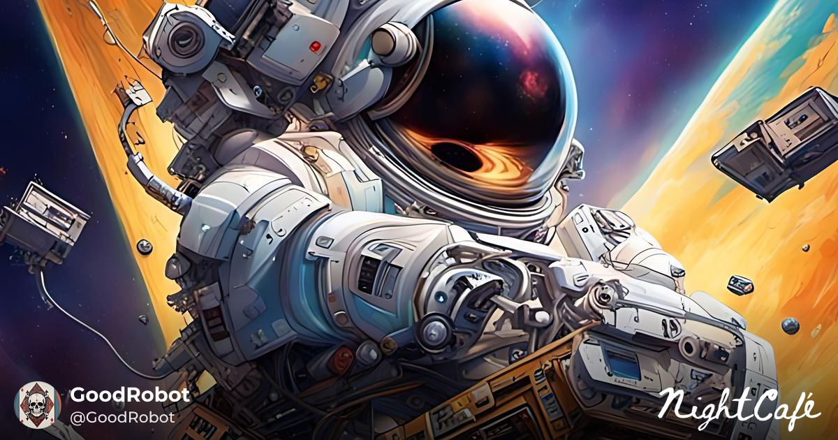 Low Tech Astronaut - Hyperrealistic 80s Tech Debris in Spac...