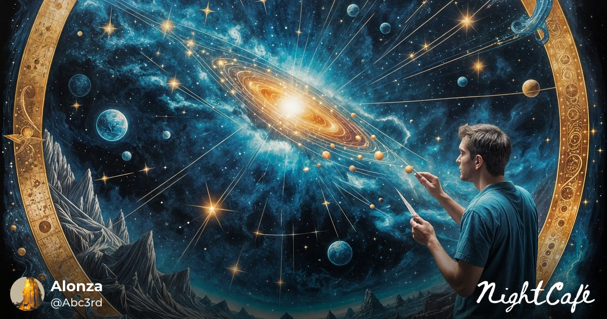 Celestial Cartographer Mapping Stars on Floating P... - AI Art