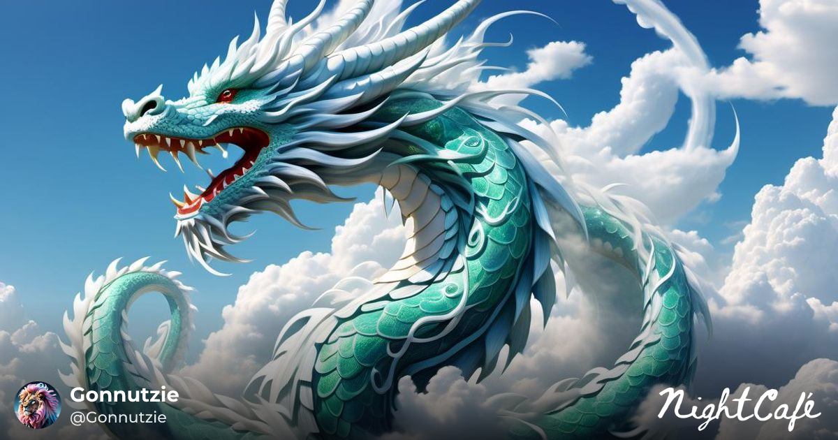 Cloud Dragon - Ethereal Cloud Dragon with Airy Tendrils