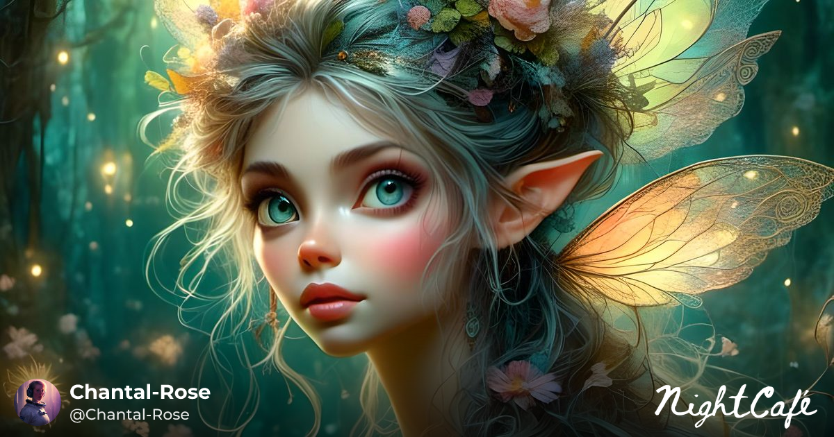 Pixie fairy - Woodland Fairy Queen in Spring Moonlight