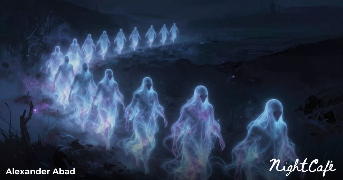 ghost army - Ethereal Ghost Army on Desolate Battlefield