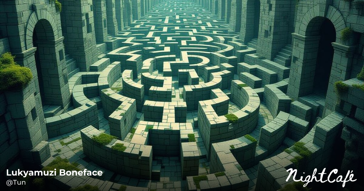 A maze - Intricate Stone Labyrinth in Surrealist Style