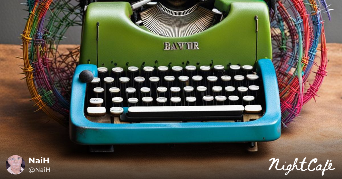 Barbed Wire Typewriter: A Tangled Creation - AI Art